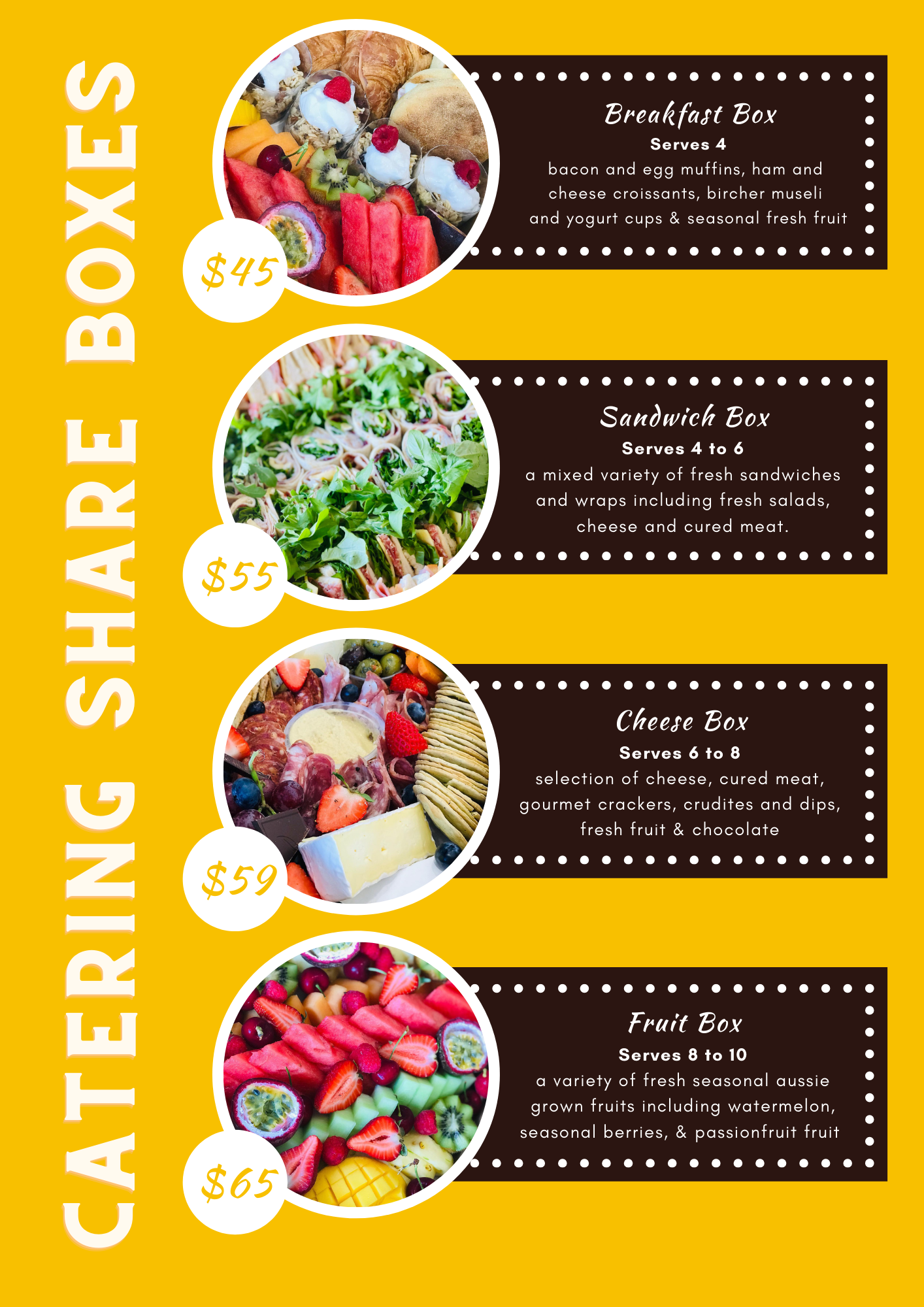 Catering Share Boxes - Barrow & Bear Travel + Coffee